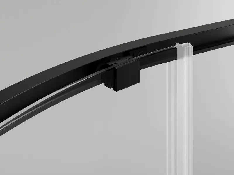 Mexen Exo sprchový kout půlkruhový asymetrický posuvný 100 x 90 cm, transparentní, černá - 8131-100-090-70-00