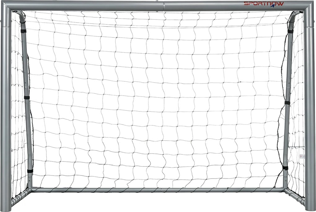 SPORTNOW Fotbalová branka 180x120x60 cm se šrouby a kolíky, šedá fotbalová síť z PE a kovu | Aosom