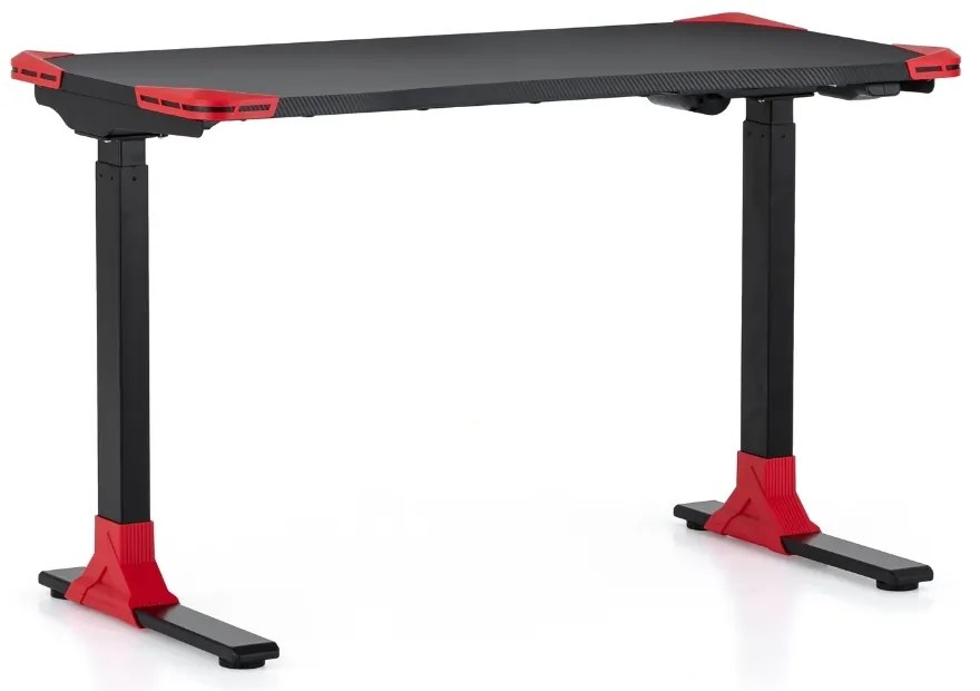 Výškově nastavitelný stůl OfficeTech Game, 120 x 60 cm, černá