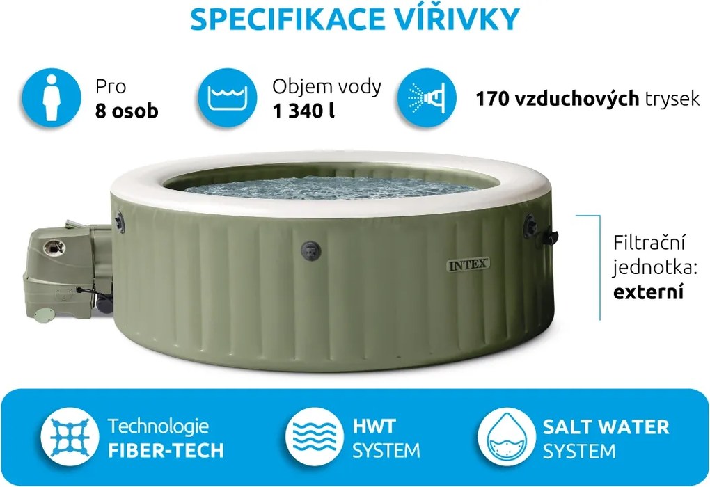 Intex | Vířivý bazén Pure Spa Bubble HWS 8 NP | 11400293