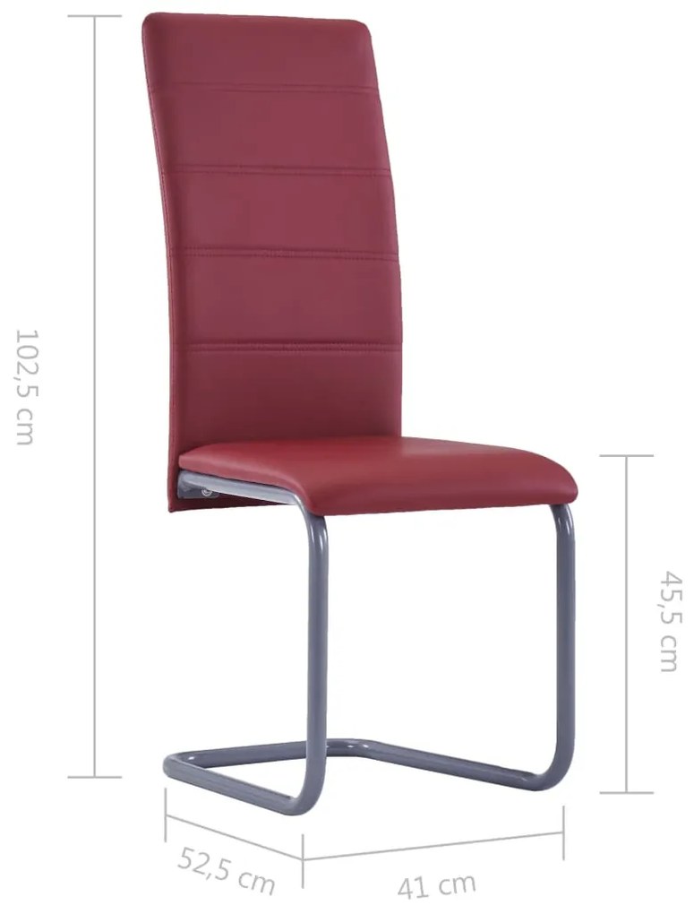 Konzolové jídelní židle 2 ks červené umělá kůže - Default Title