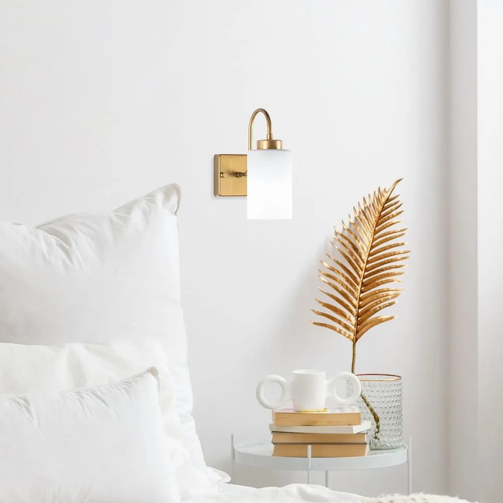 Nástěnné svítidlo v bílé a zlaté barvě ø 10 cm Duzsuz – Opviq lights