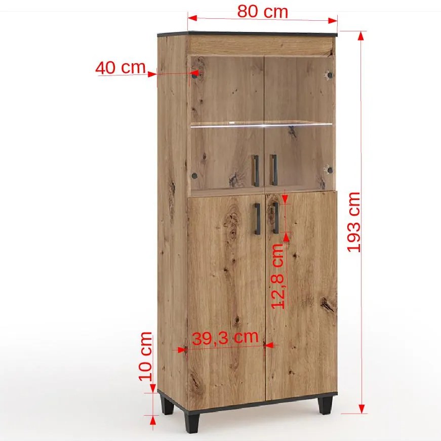 ADRK Furniture Vitrína Pola 05 ADRK-SHC-POL-05-ART