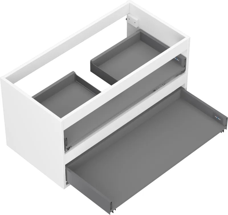 Mexen Box-A, závěsná skříňka 90 cm, 2 zásuvky, bílá matná, 91AX0-0900-470-2-01