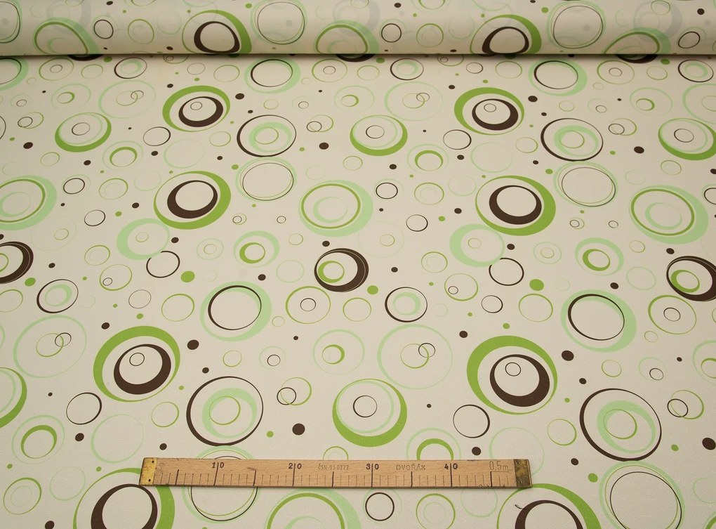 Ubrus teflonový zelené kruhy Rozměry: 120x160, Tvar: Obdélník