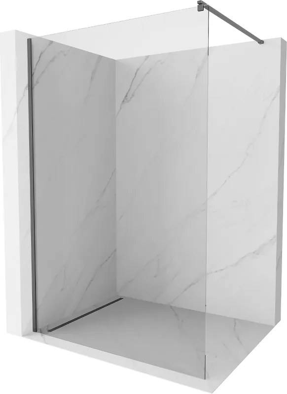 Mexen Kioto, sprchová zástěna Walk-In 65 x 200 cm, 8mm čiré sklo, grafitový profil, 800-065-101-95-00