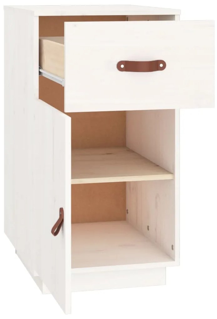 Skříňka k psacímu stolu bílá 40x50x75 cm masivní borové dřevo - Default Title