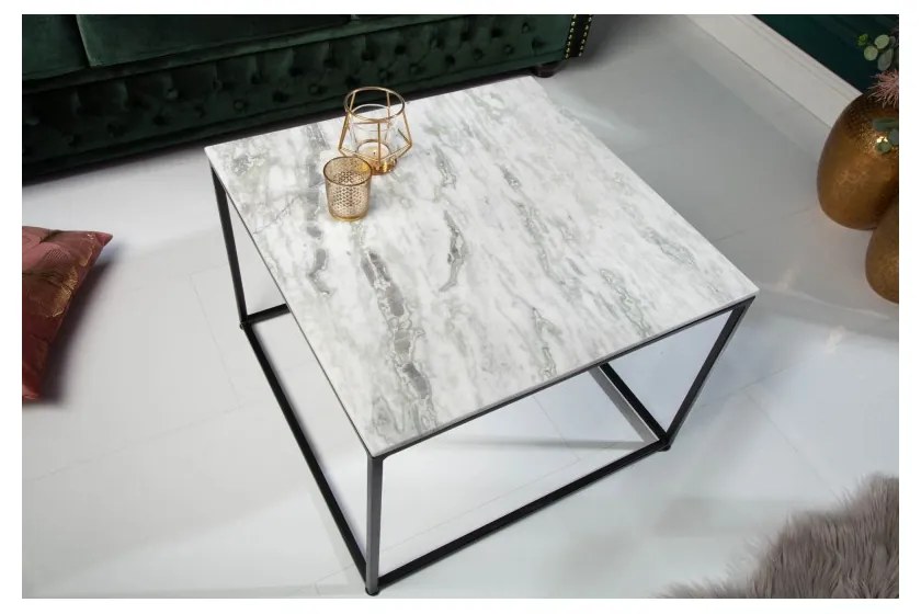 Massive home | Konferenční stolek ELEMENTS NOBLES 50 CM bílý mramor