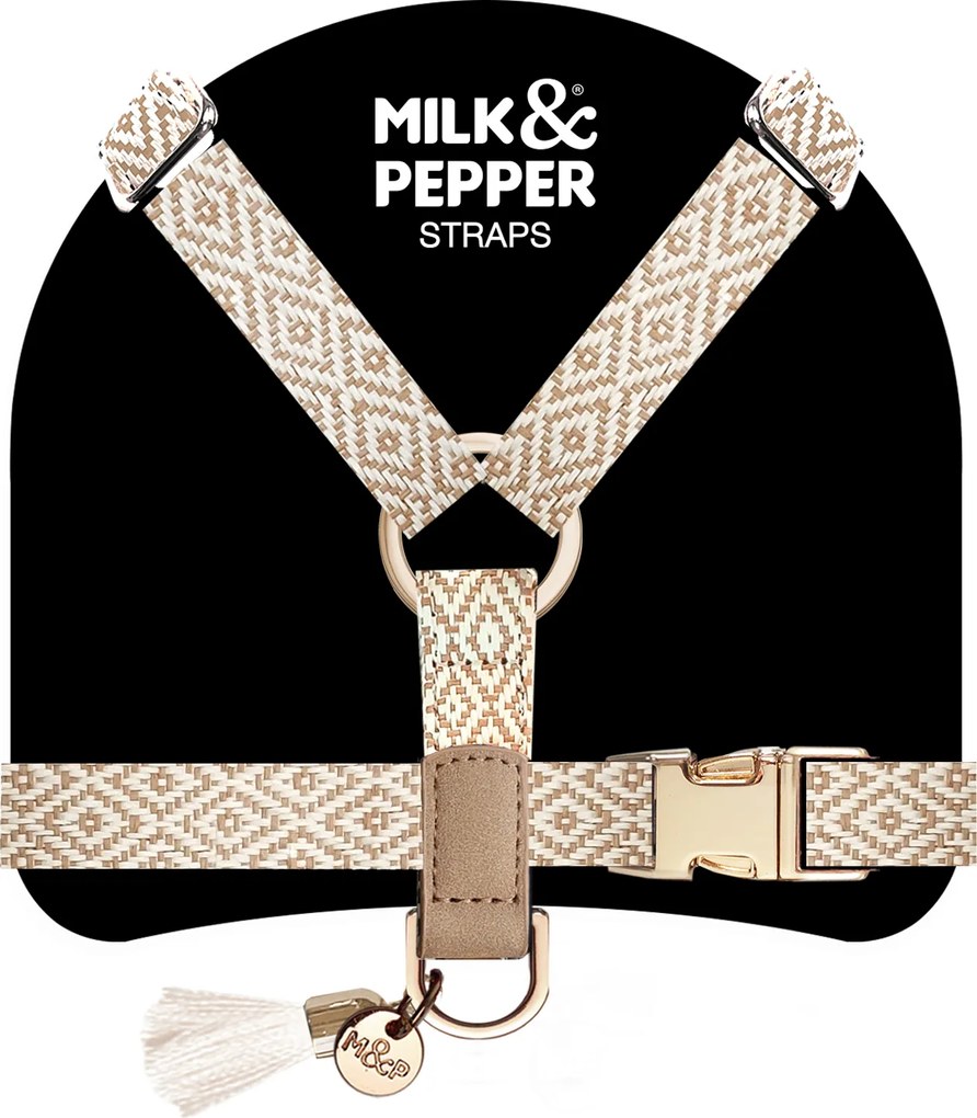 MILK&PEPPER Postroj pro psy Oroko béžový Velikost: T02