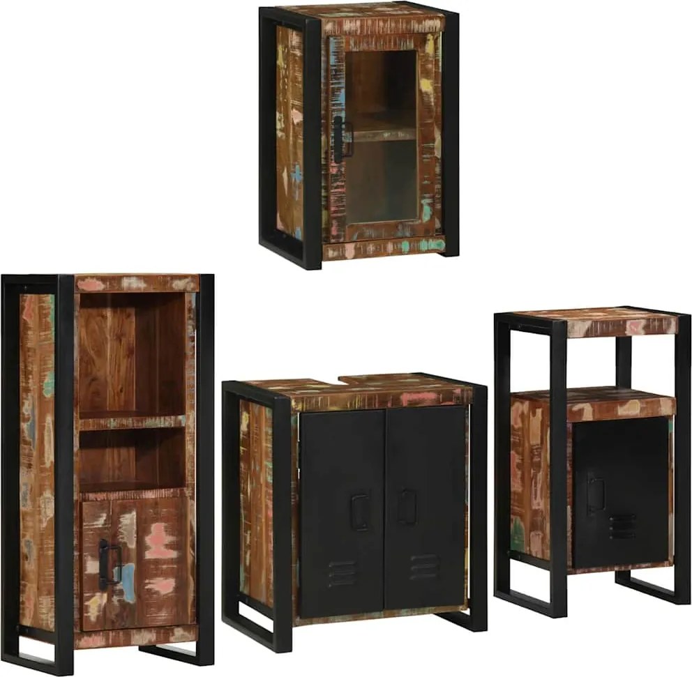 Sada koupelnového nábytku 4 ks Vícebarevný 3305685
