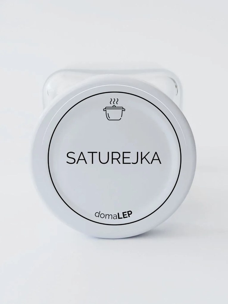 Samolepka na kořenky SATUREJKA průhledná 5 cm základní písmo