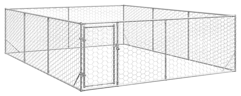 Venkovní psí bouda s dveřmi 3x4x1 m pozinkovaná ocel