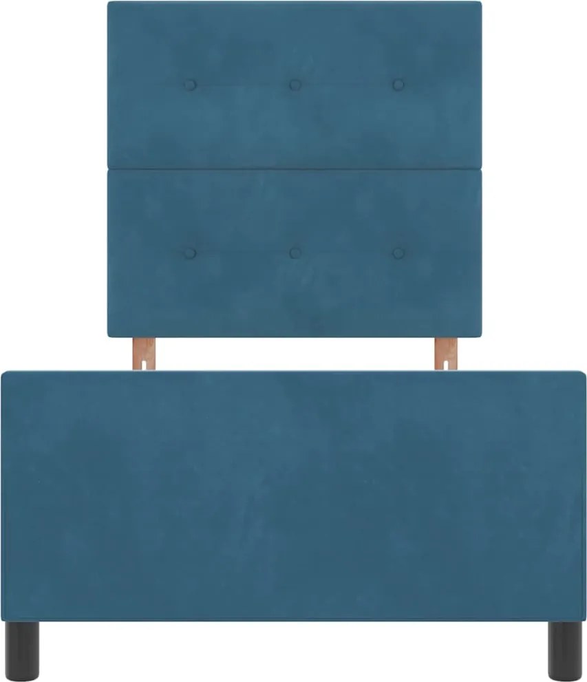 Postel s boxspringem s čelo Tmavě modrá 80 x 200 cm samet 3344907