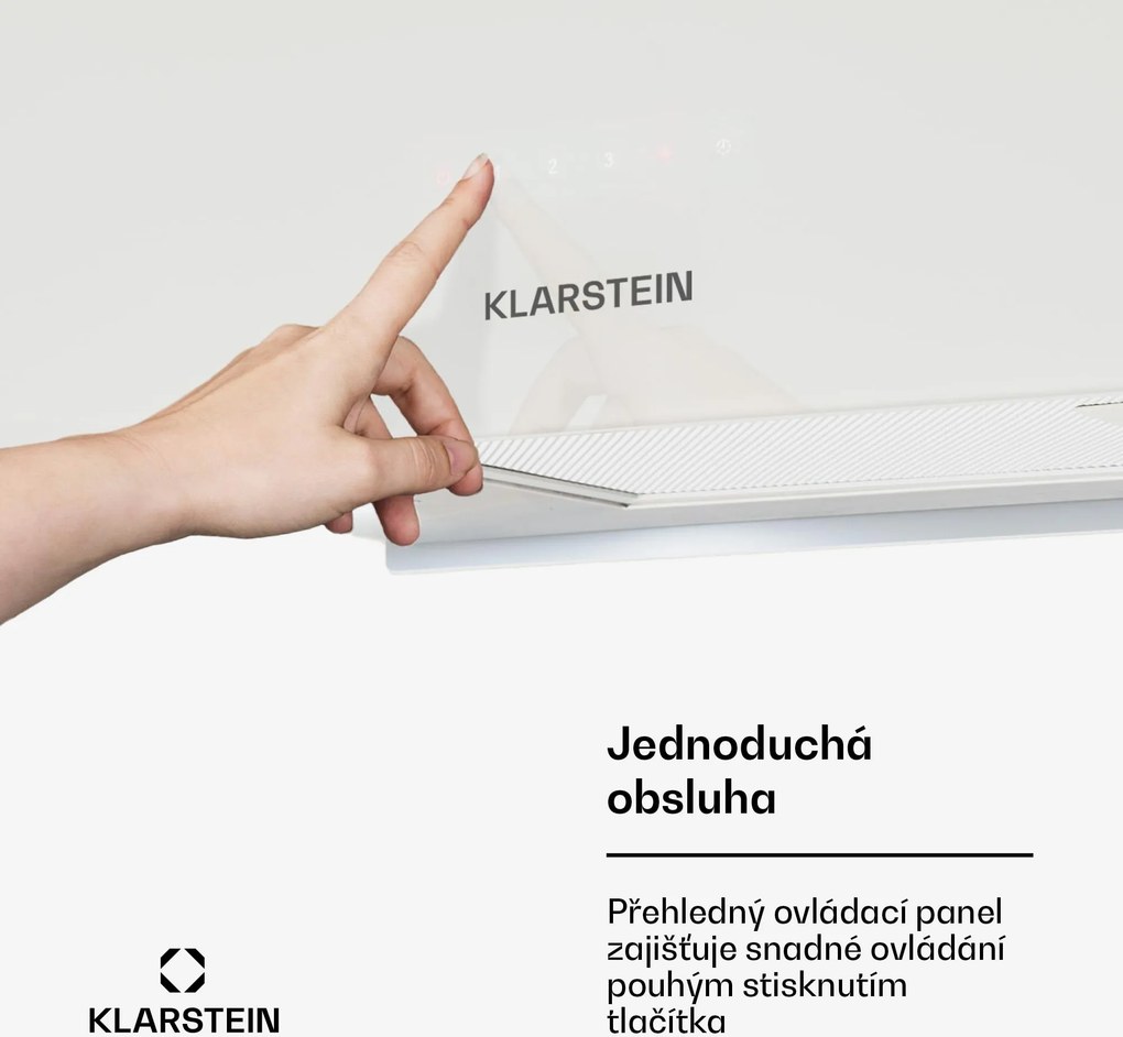 Klarstein Kronleuchter L, digestoř, 60 cm, ostrůvková, 577 m³/h, dotyková, LED, bílá