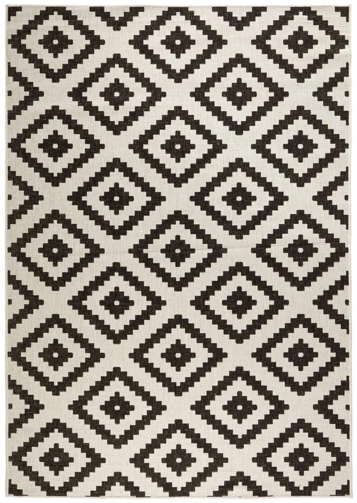 NORTHRUGS - Hanse Home koberce Kusový koberec Twin-Wendeteppiche 103129 schwarz creme – na ven i na doma - 120x170 cm