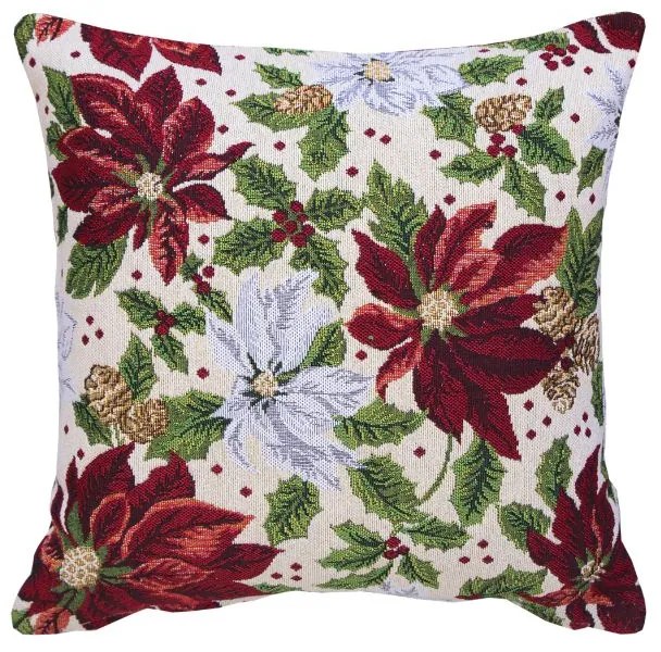 SCANquilt povlak MOTIV vánoční hvězda bíločervená 40 x 40 cm