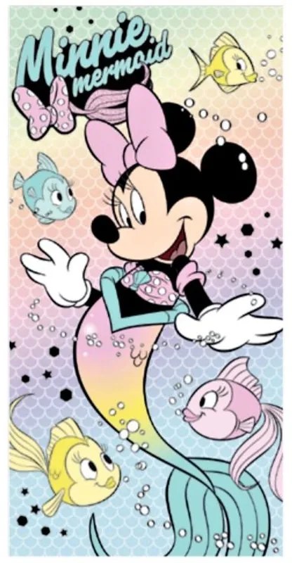 Plážová osuška Minnie mořská panna - licence Disney - 100% bavlna, froté - 70 x 140 cm