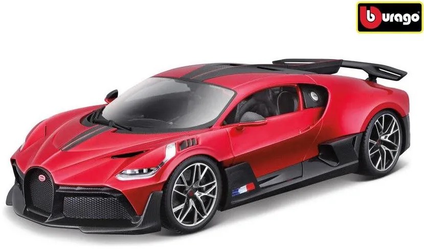 Kovový model bburago bugatti divo červené 1:18