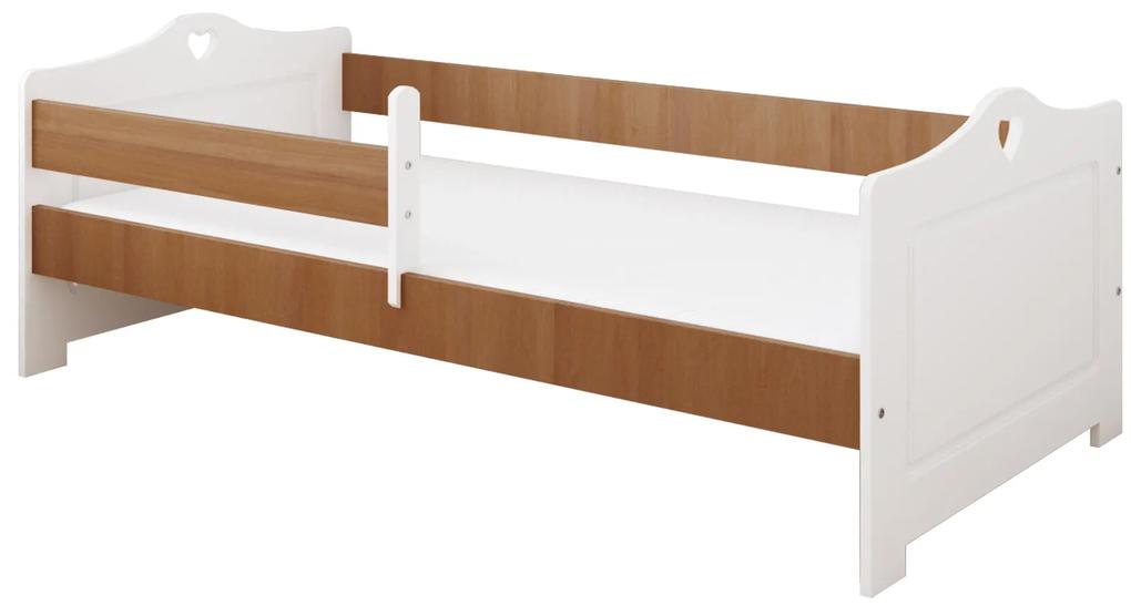 BabyBeds Dětská postel EMMA srdíčka Velikost postele: 160x80 cm, Barevné provedení: Dub, Úložný prostor: Ano, s úložným prostorem Bílá