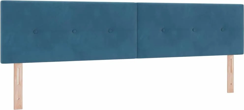 Postel s boxspringem s čelo Tmavě modrá 200 x 200 cm samet 3339198
