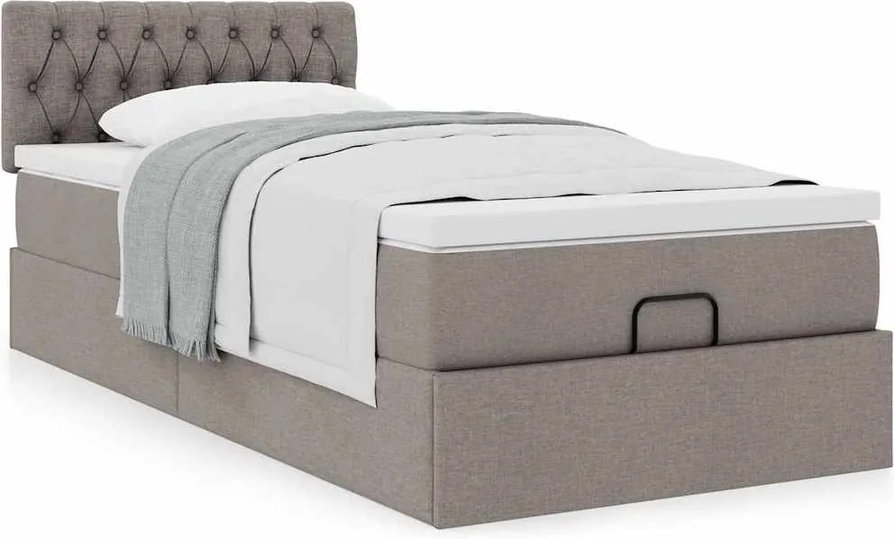 Osmanský rám postele s matrací taupe 90x190cm textil 3311508