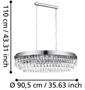 Eglo 39494 - Lustr na řetězu VALPARAISO 10xE14/40W/230V lesklý chrom