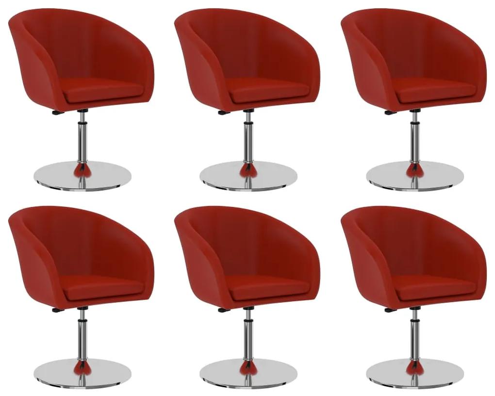 3066011 vidaXL Jídelní židle 6 ks červené umělá kůže
