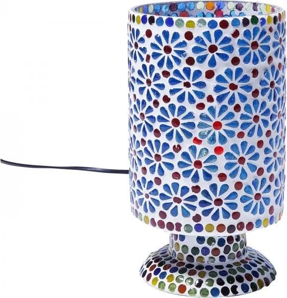 KARE DESIGN Stolní lampa Mosaic Flowers Light Blue 23 cm