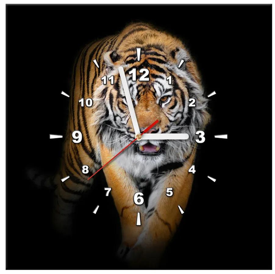 Gario Obraz s hodinami Silný tygr Rozměry: 60 x 40 cm