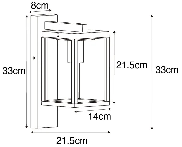Průmyslová venkovní nástěnná lampa černá IP44 - Charlois
