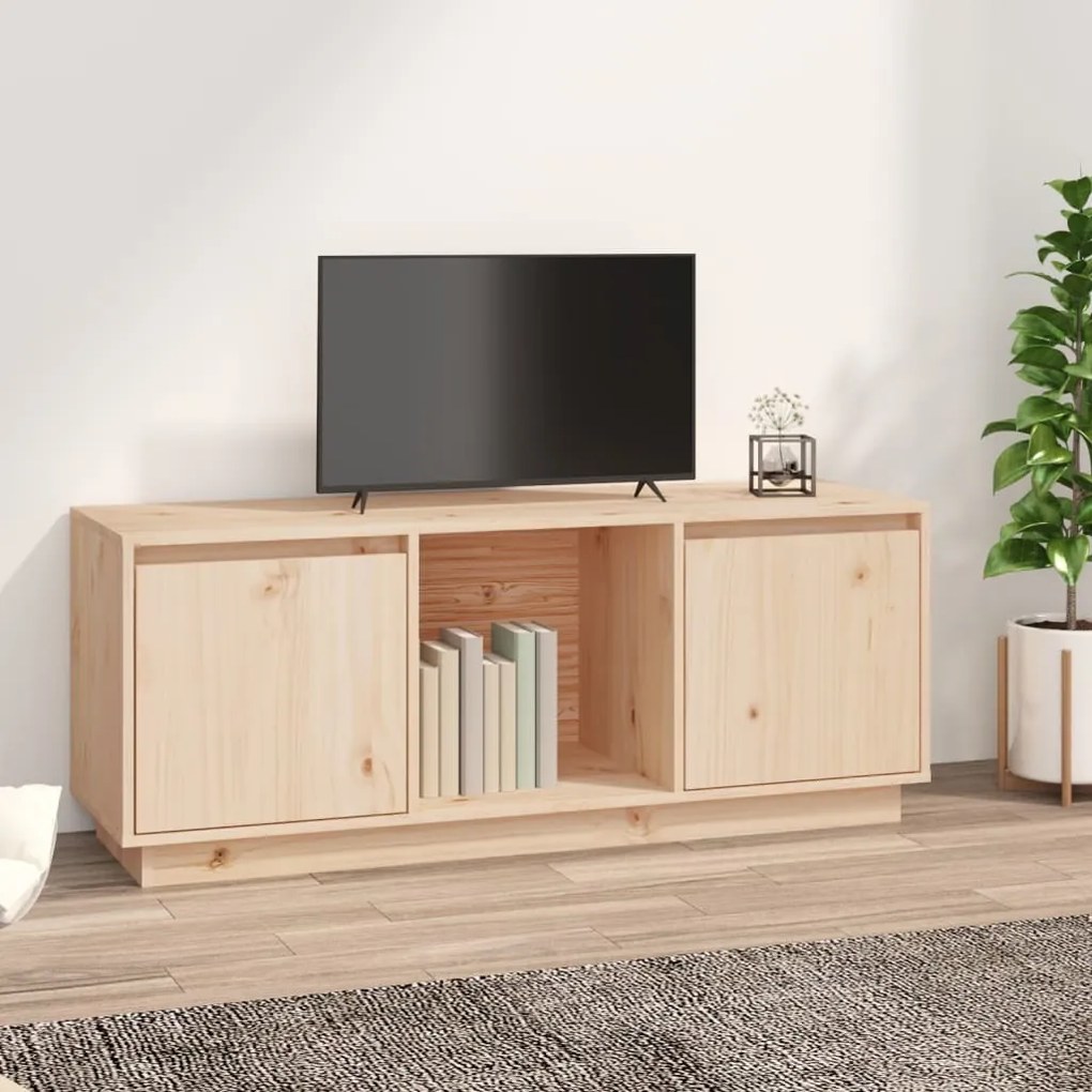 vidaXL TV skříňka 110,5 x 35 x 44 cm masivní borové dřevo [814343] Barva: Bílá