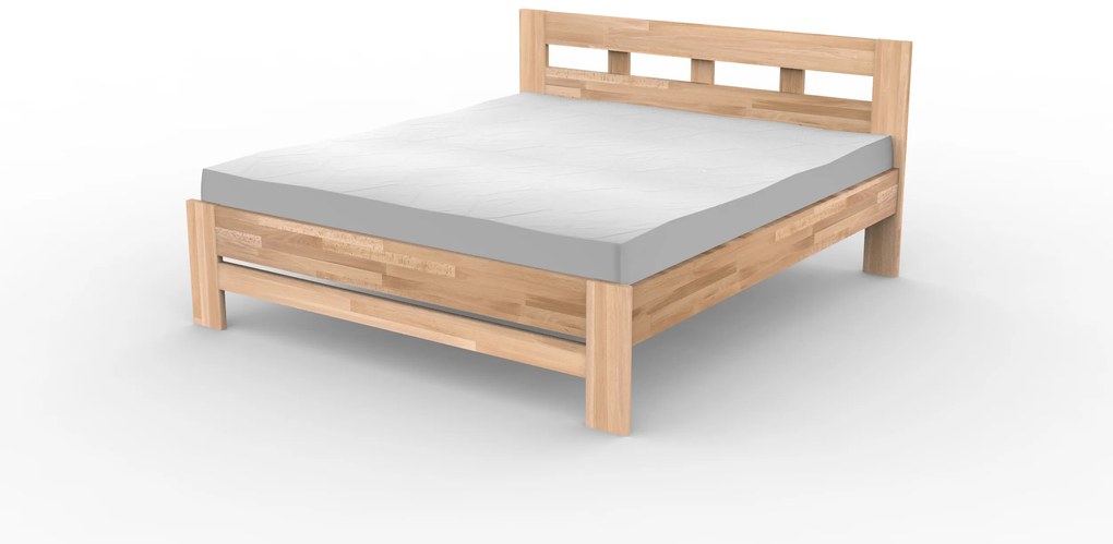 Masivní postel TAMARA - Solwo Design Dřevo a odstín oleje: BUK Cink - Olej odstín BO102, Rozměr spací plochy: 140x200