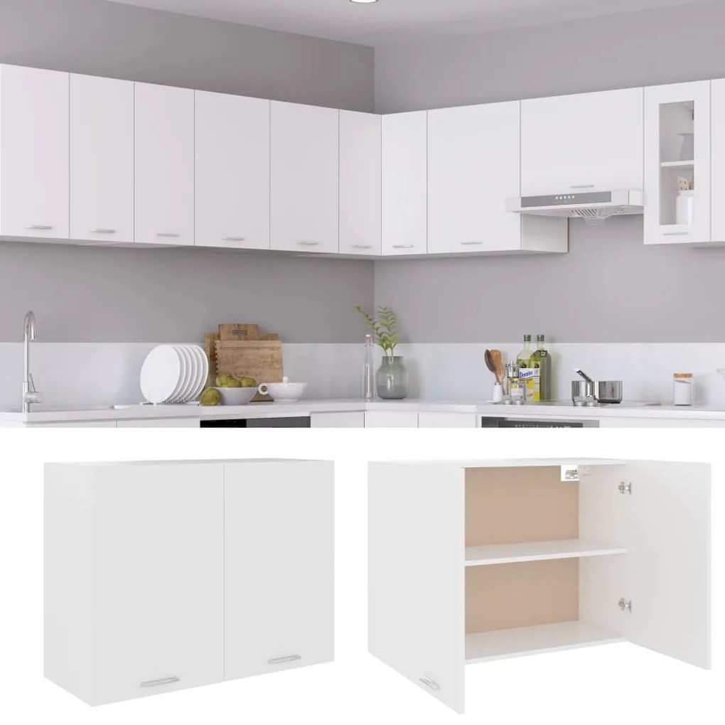 Horní Skříňka Lyon 80X31X60 Cm Kompozitní Dřevo Bílá
