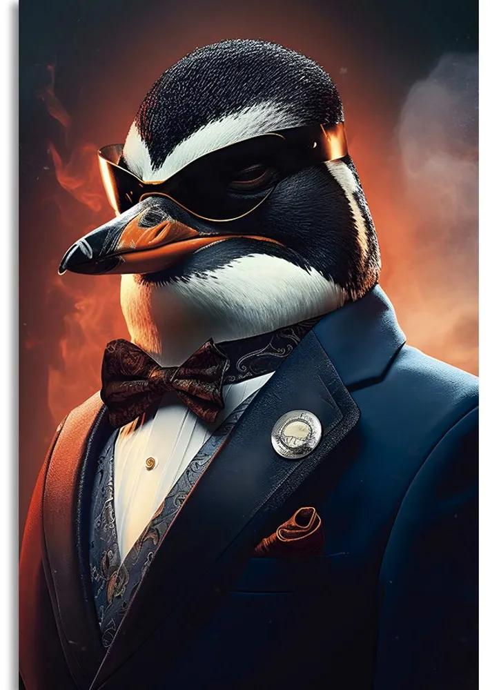 Obraz zvířecí gangster tučňák Varianta: 40x60
