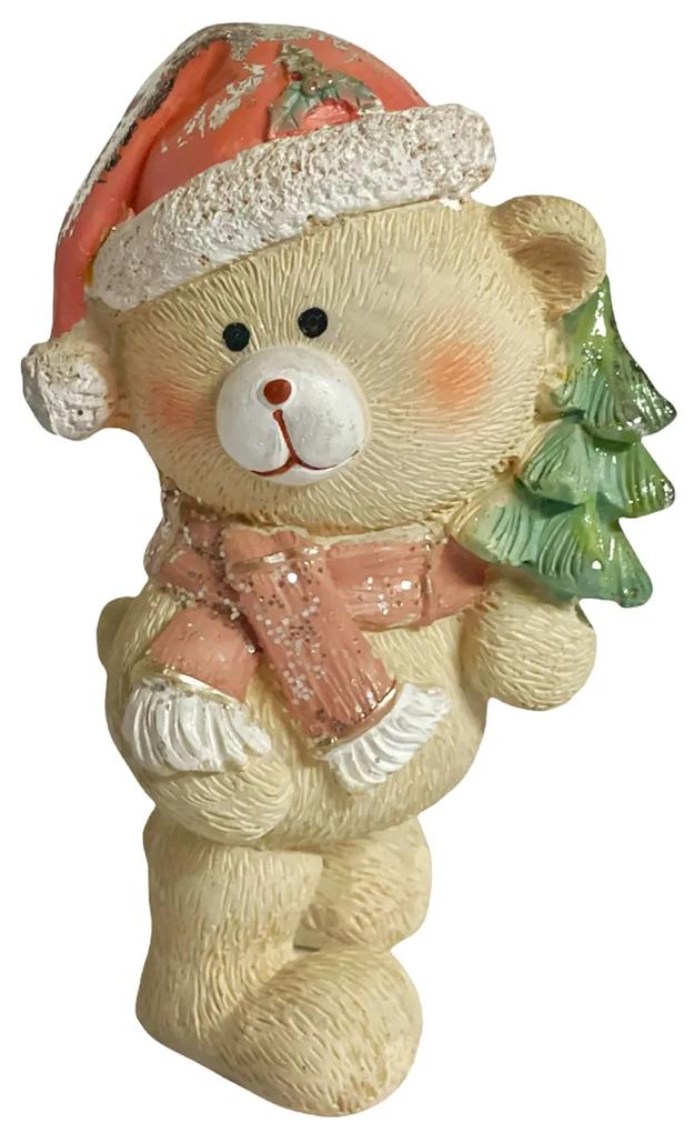 Medvídek s růžovou šálou, vánoční dekorace