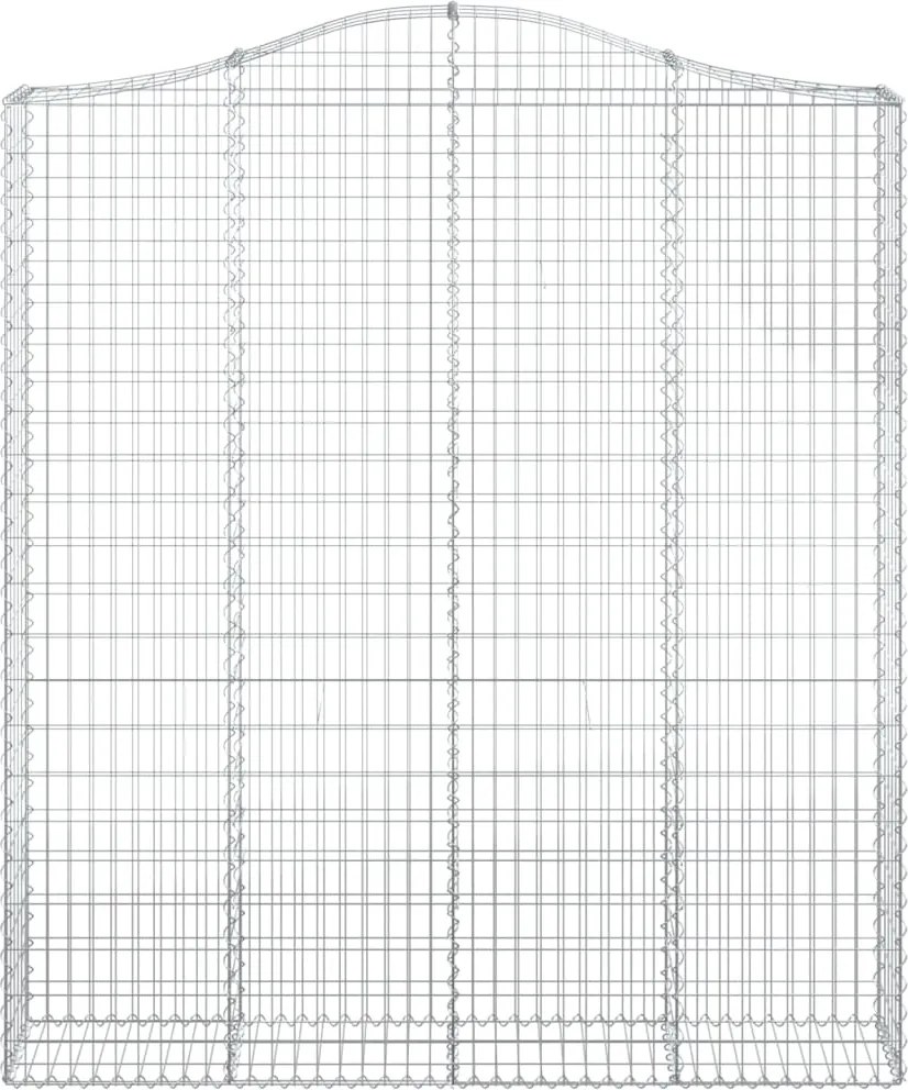 Klenutý gabionový koš 200 x 30 x 220/240 cm pozinkované železo 153391