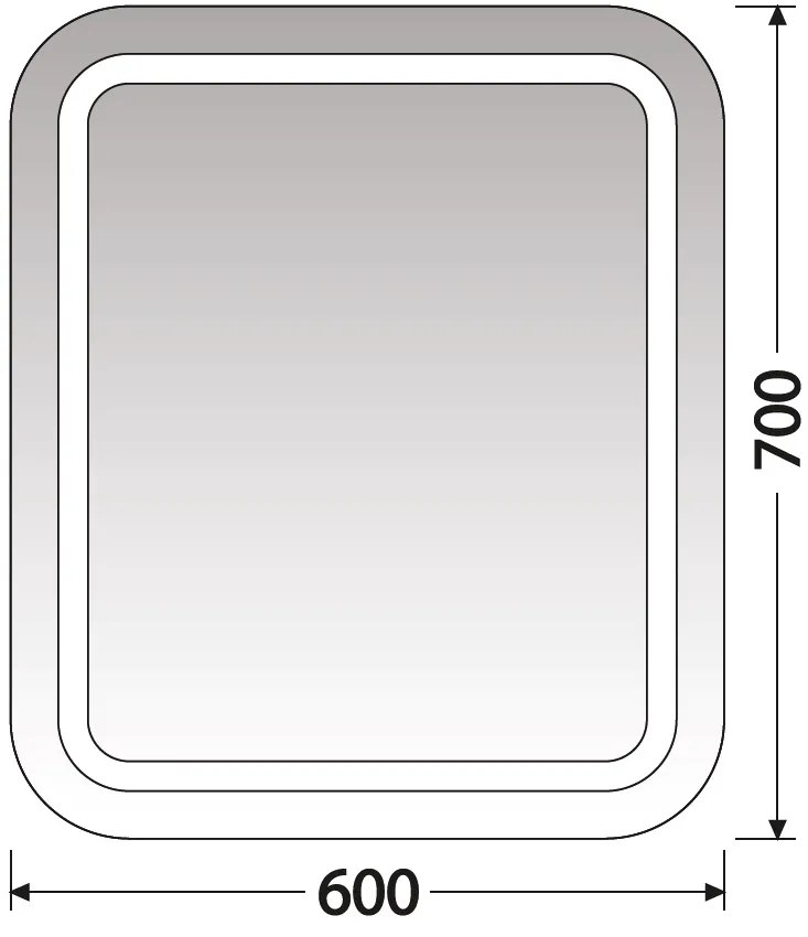 INTEDOOR zrcadlo s LED osvětlením WA5 ZS 60/70 TF