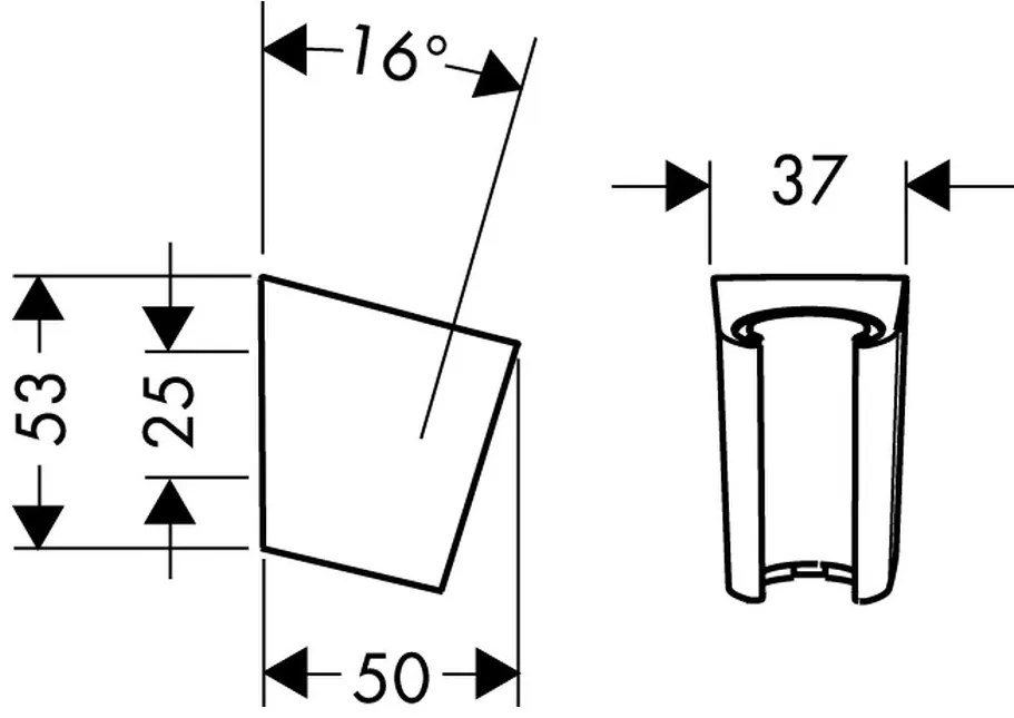 HANSGROHE Hansgrohe, sprchový držák Porter S, černá matná, HAN-28331670