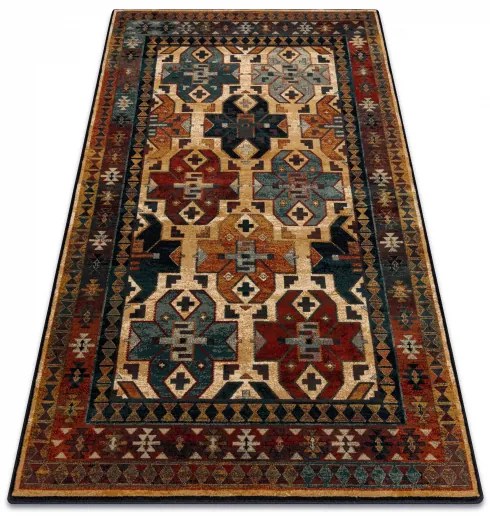 Kusový koberec vlněný Dywilan Omega Rohan Jasny Rubin Červený Zelený Rozměr: 235x350 cm