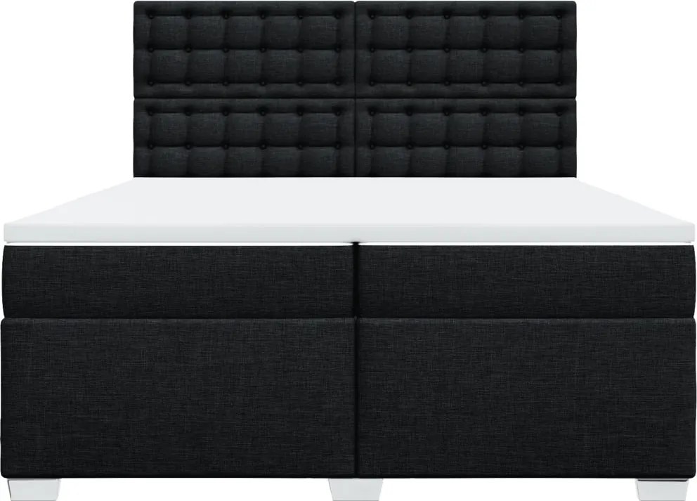 Box spring postel s matrací černá 200x200 cm textil 3292911
