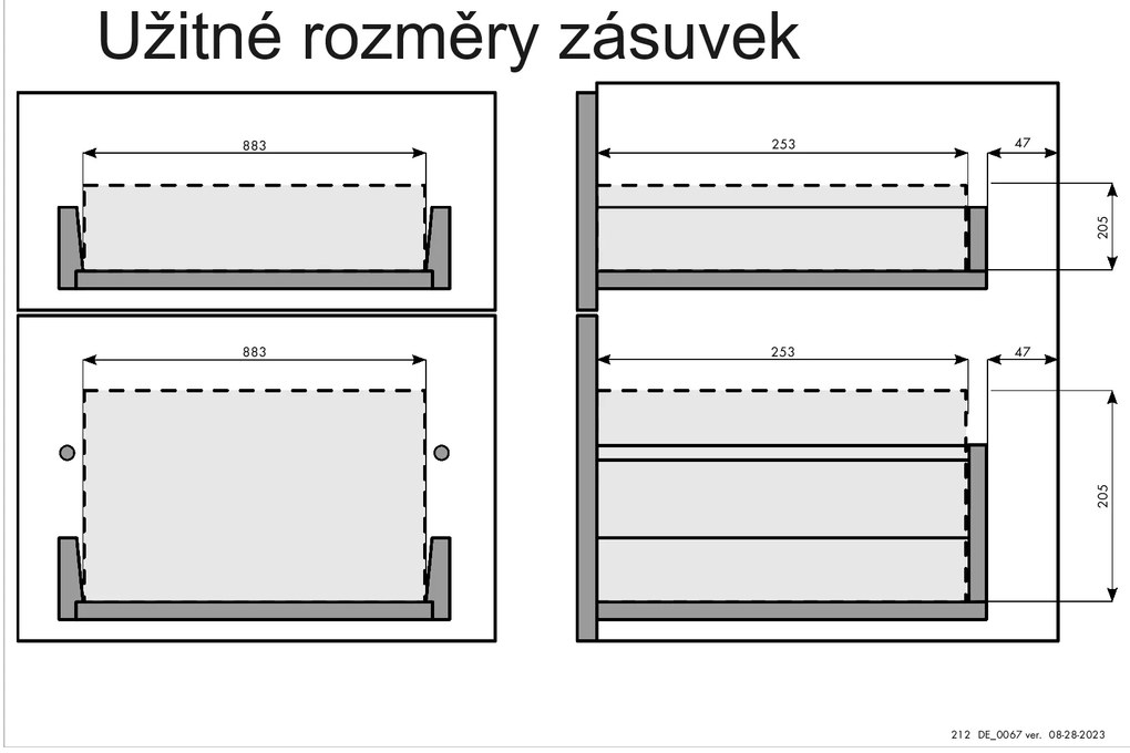 DŘEVOJAS TAKE IT SZZ2 105 skříňka s umyvadlem Dreja Plus 105 Barevné provedení: D22 Karamel