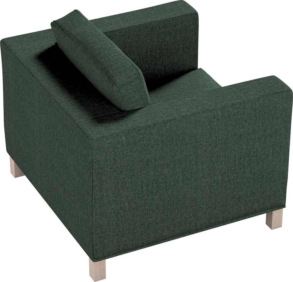 Potah na křesko IKEA Karlanda, krátký barva zelená látka pletený vzor