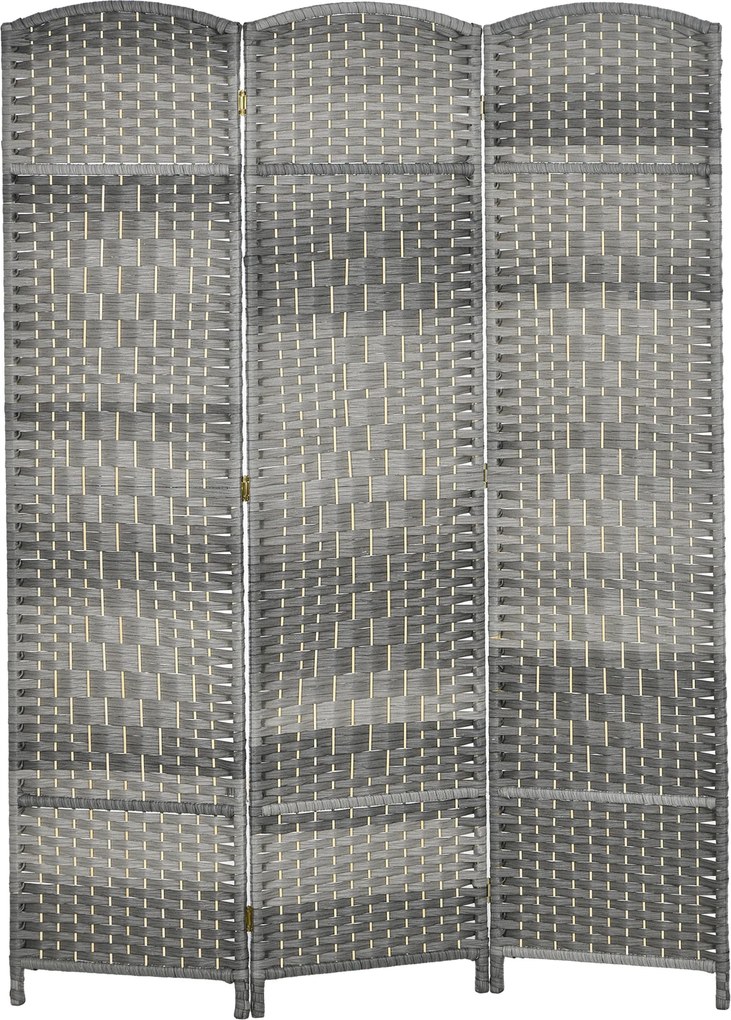 HOMCOM 3-panelový skládací paravan 135x180 cm - dělící obrazovka pro soukromí z polypropylenu do kanceláře nebo ložnice - šedá kombinace