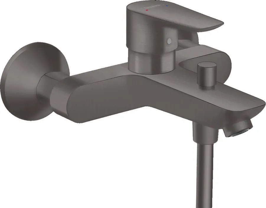 Hansgrohe Talis E, nástěnná páková vanová baterie, kartáčovaná černá chromová, 71740340