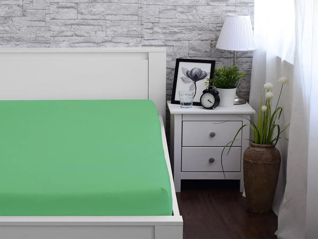XPOSE® Jersey prostěradlo Exclusive - letní zelené 200x200 cm
