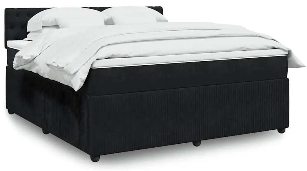 Box spring postel s matrací černá 180x200 cm samet 3290114