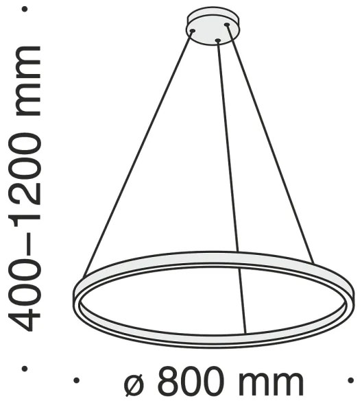 Maytoni MOD058PL-L42B3K - LED Lustr na lanku RIM LED/51W/230V pr. 80 cm černá