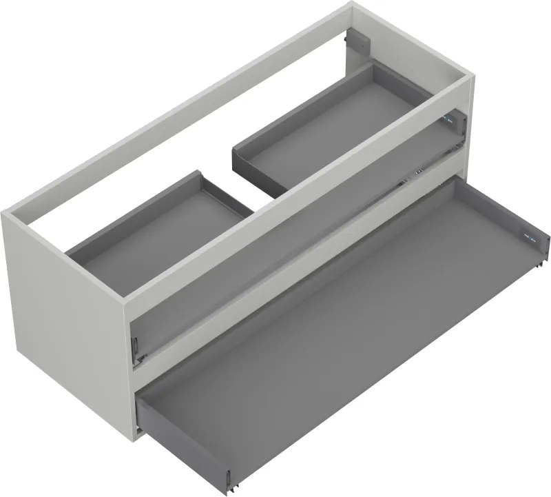 Mexen Box-A, závěsná skříňka 120 cm, 2 zásuvky, matná šedá, 91AX0-1200-470-2-62