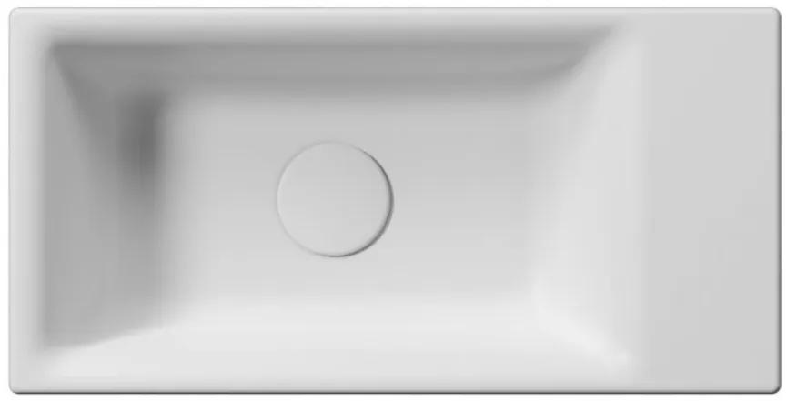 GSI NUBES keramické umývátko 50x25cm, broušená spodní hrana, bez otvoru, pravé/levé, bílá mat 96379009