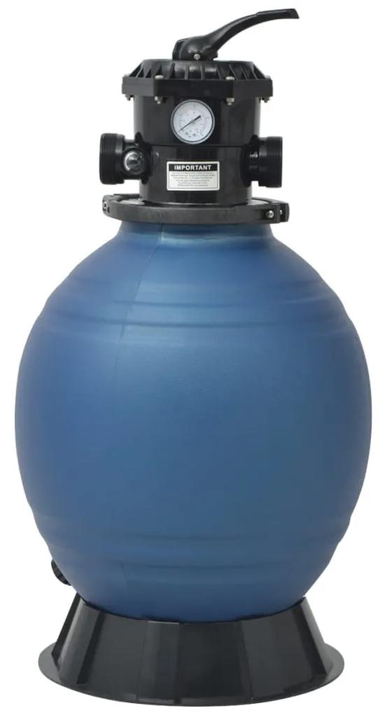 vidaXL Bazénová písková filtrace s 6polohovým ventilem modrá 460 mm